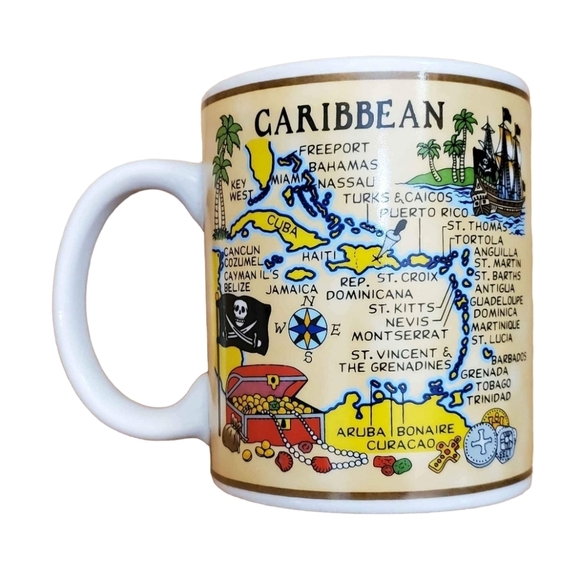 Unbranded | Dining | Map Of Caribbean Mug | Poshmark